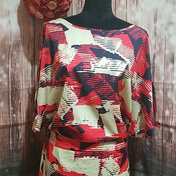 Outback Red | Dresses | Outback Red Xl Batwing Cold Shoulder Dress ...